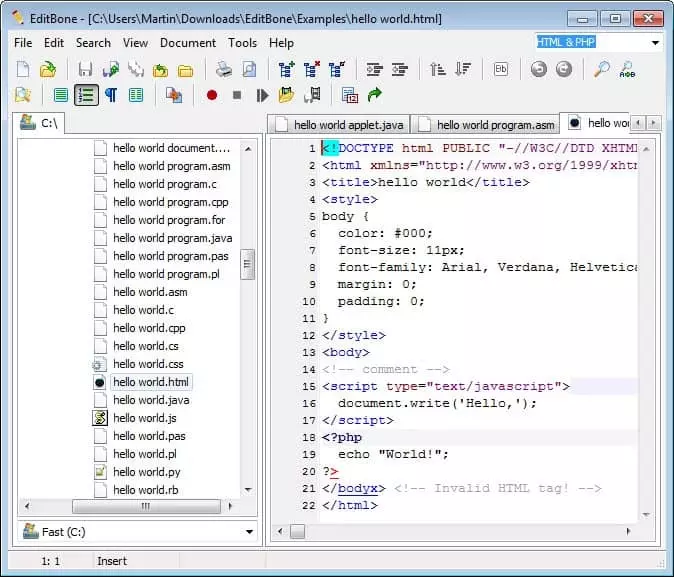 editbone text editor screenshot