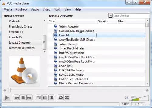 reproductor multimedia vlc icecast