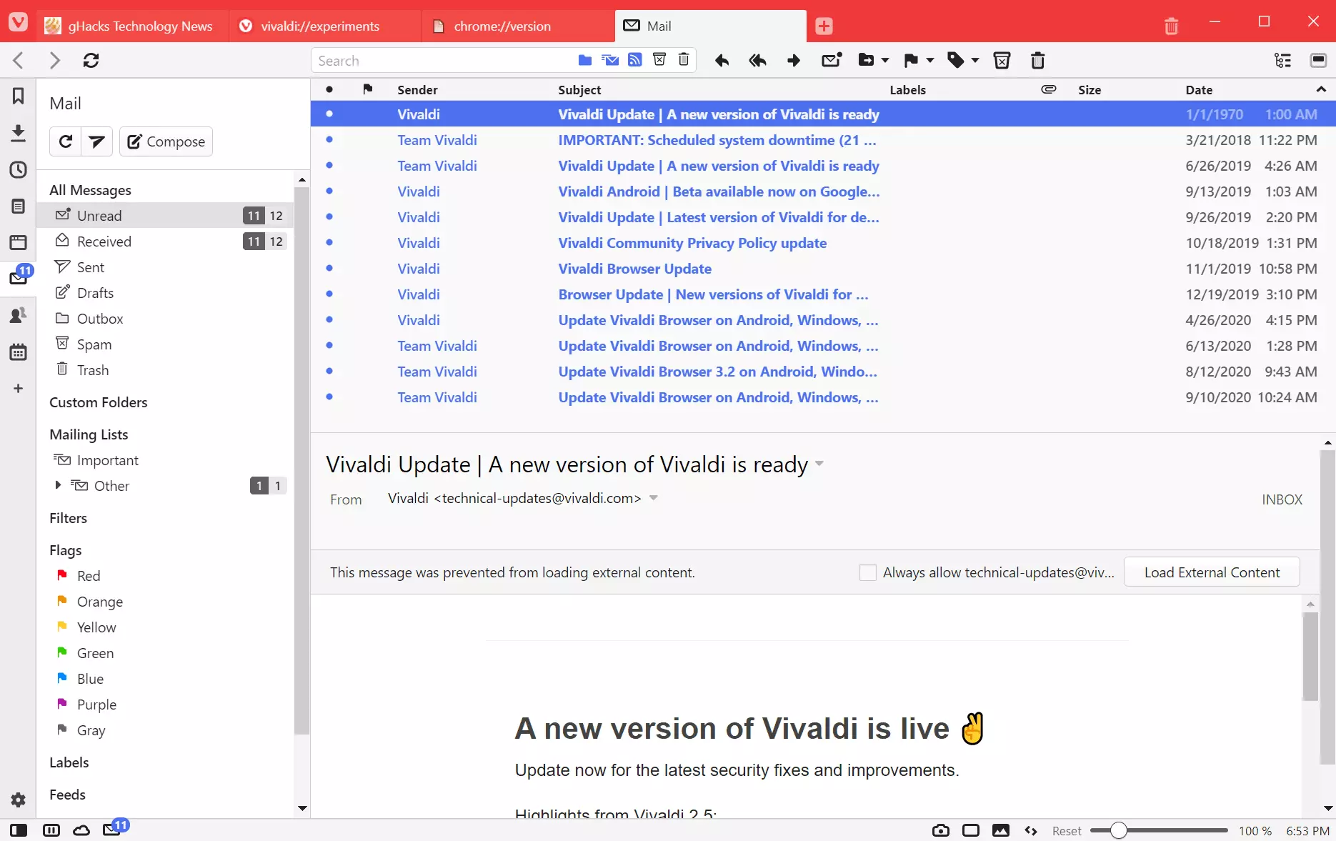 vivaldi mail