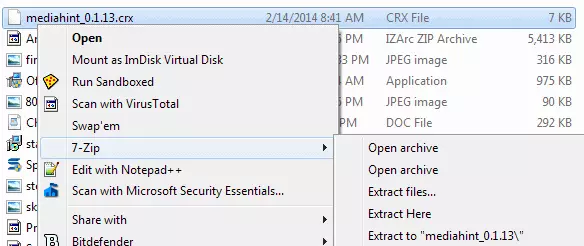 crx-Datei extrahieren