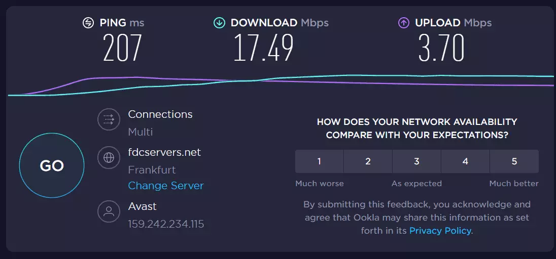 avast vpn velocità remota