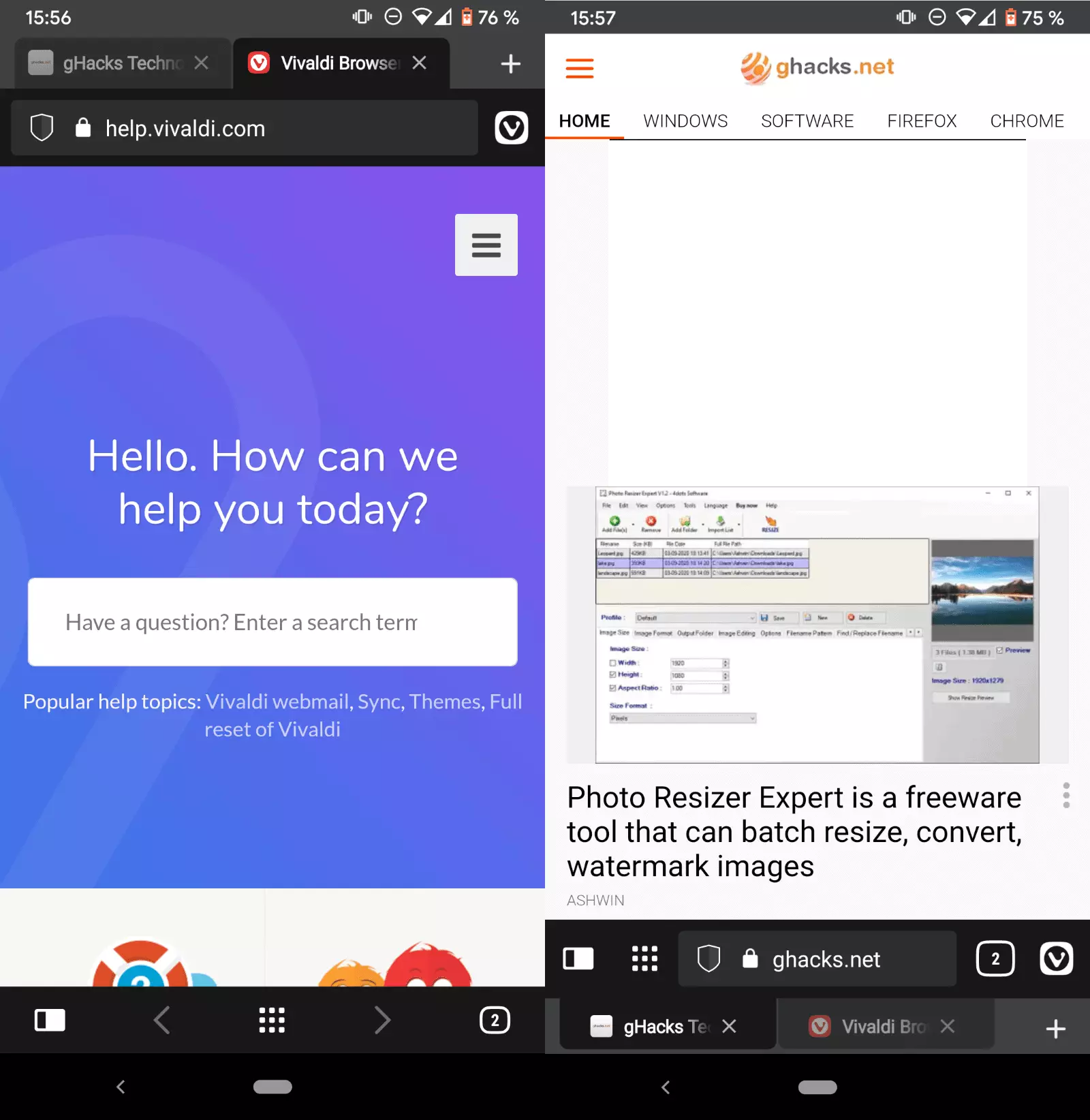 Ang Vivaldi 3.3 para sa Android ay inilabas na may address bar sa ibabang opsyon