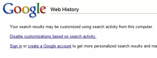 historial web de google