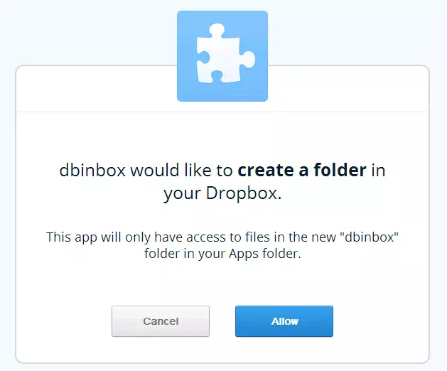 caricamento di file dropbox anonimo dbinbox