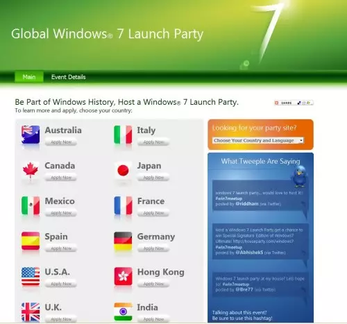 Windows 7 Start Partei