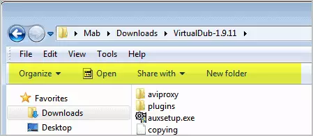 shiriti i veglave të Windows Explorer