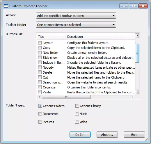 menu personalizzato di Windows Explorer
