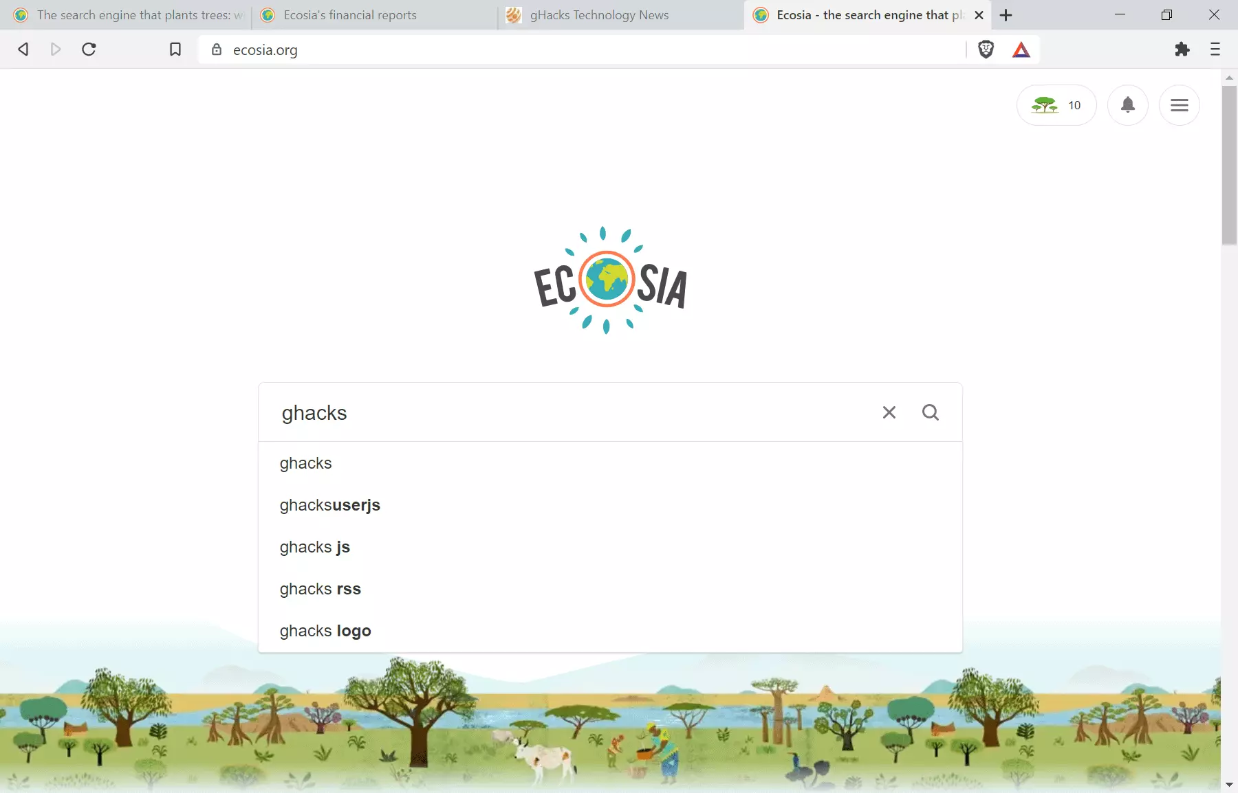 moteur de recherche ecosia
