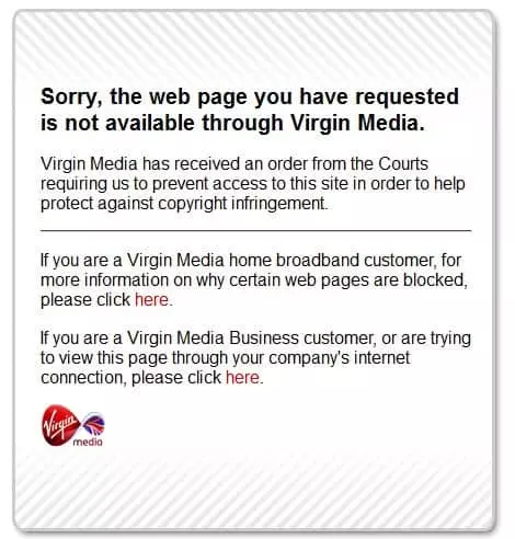 Virgin media piratebay блок