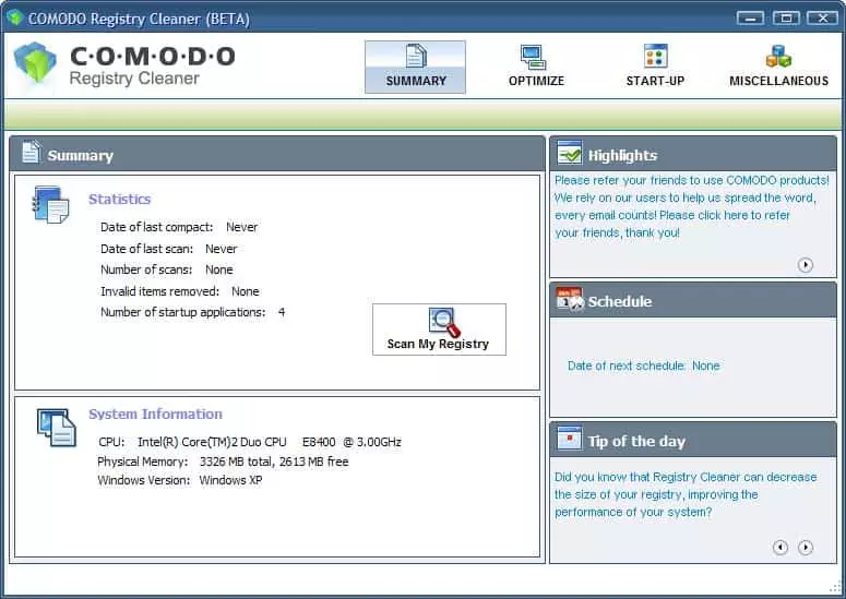 Comodo Registry Cleaner