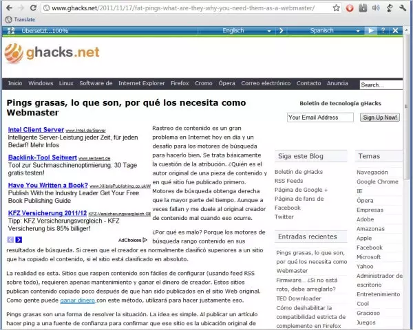 bookmarklet tat-traduttur tal-Microsoft