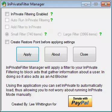 privat filter manager