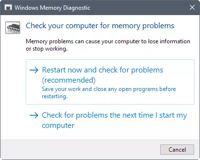 memory diagnostics