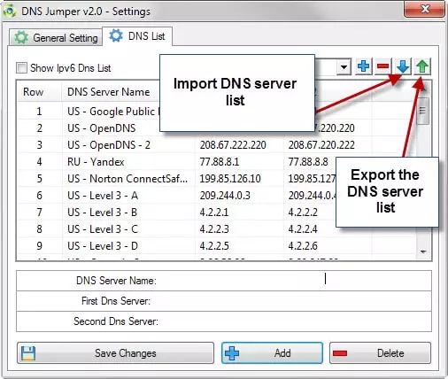 DNS-Server importieren