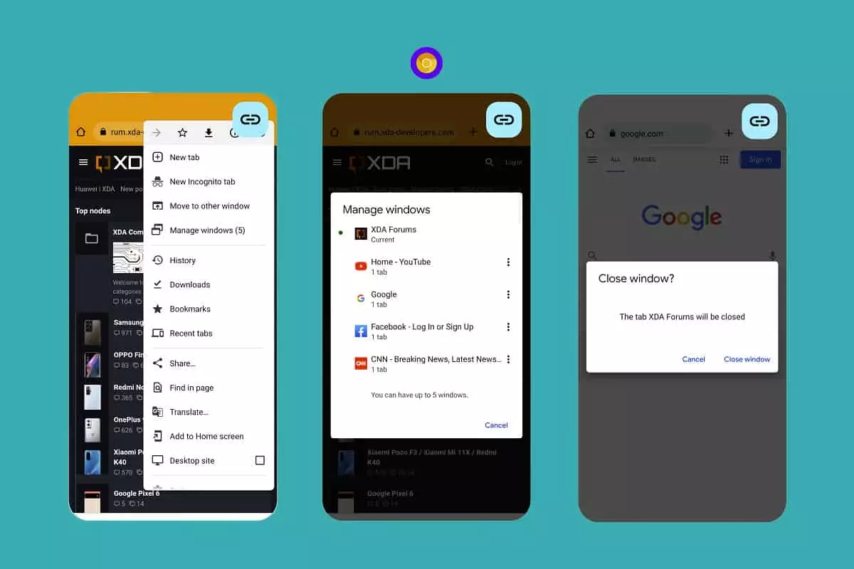 Google Chrome yoo ṣe atilẹyin iriri ọpọlọpọ-window fun Android 12