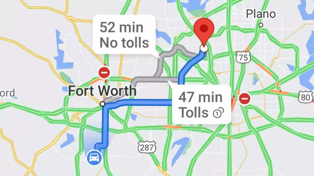 Google Maps در تلاش است تا به شما نشان دهد که عوارض در طول مسیر شما چقدر است