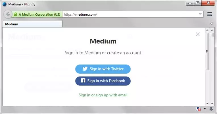 medium sign-up e-post