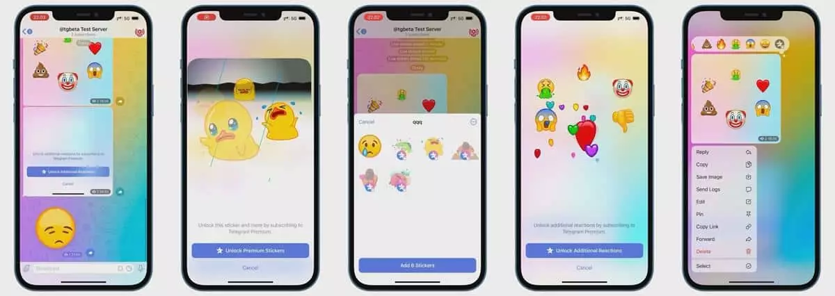 TelegramPremiumのサブスクリプションが進行中であると報告されています。より多くのステッカーと反応を提供することができます