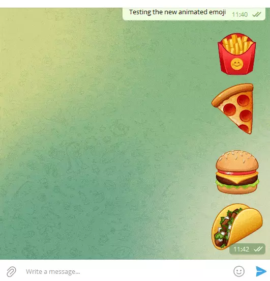 telegramu animasiyo emojis