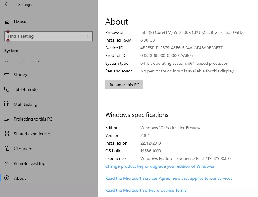 Windows 10 funktionsoplevelsespakke