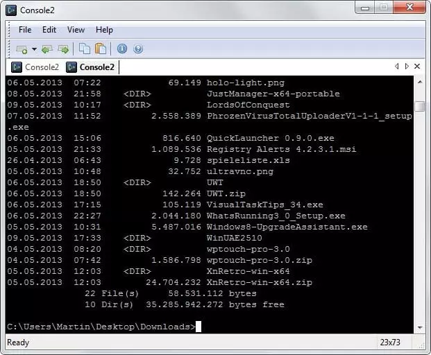 console windows command prompt hloov