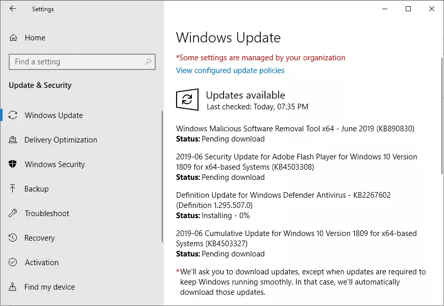 windows security updates Yuni 2019