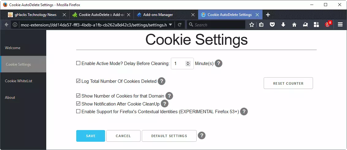 eliminación automática de cookies
