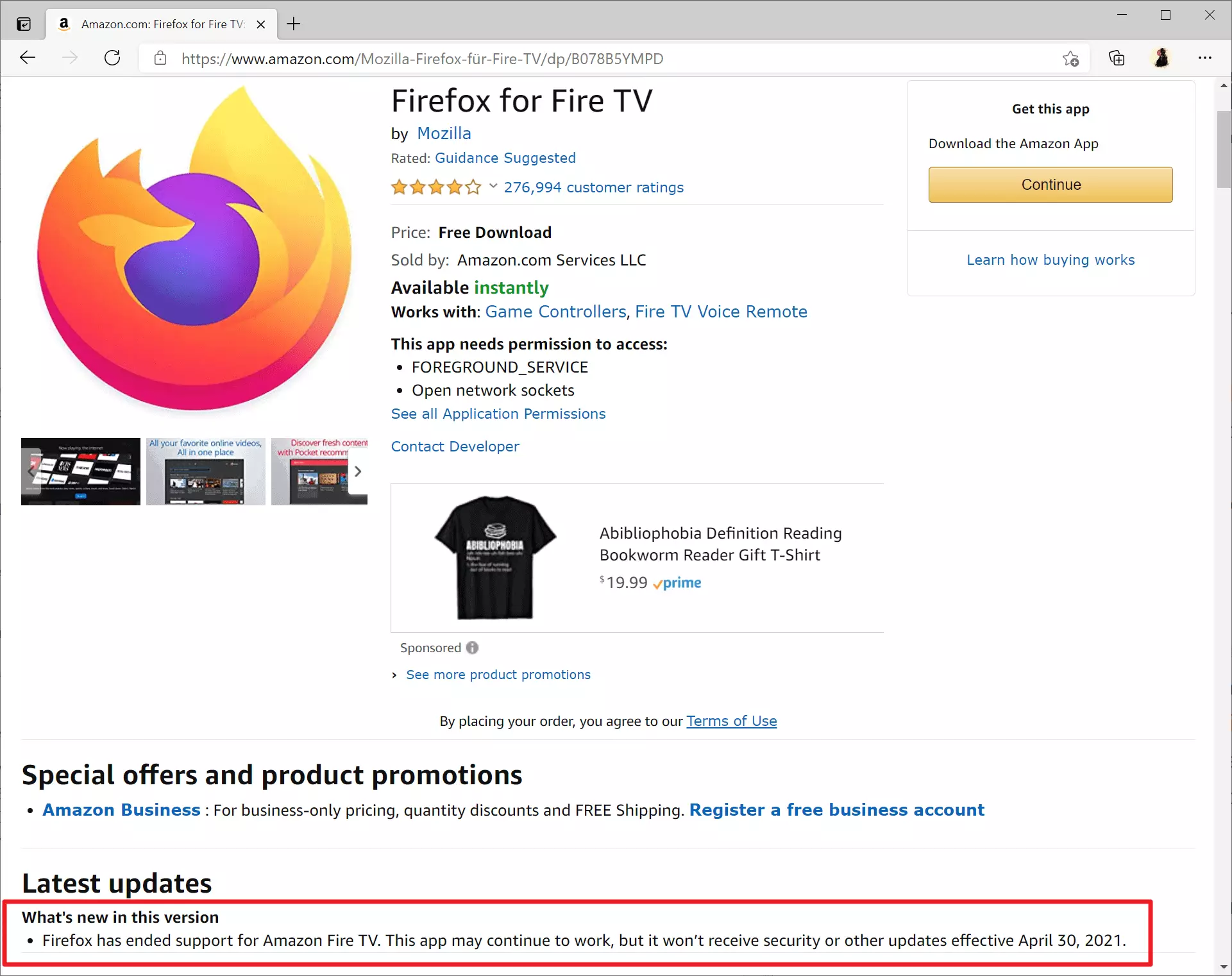 fire tv firefox end support