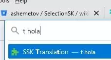SelectionSK traduire à partir de la barre d'adresse