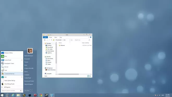 ערכת הנושא המינימלית של windows 8 צילום מסך