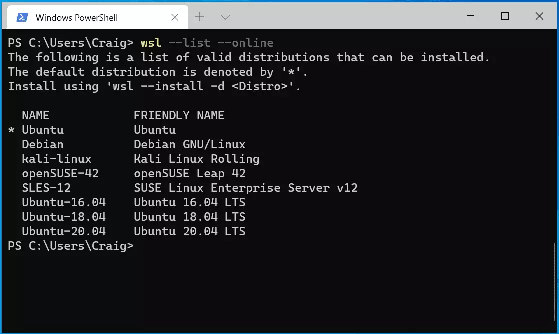 distribuciones wsl linux