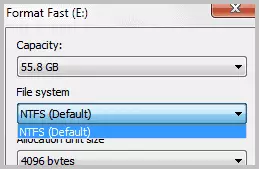 Format Drive fat32