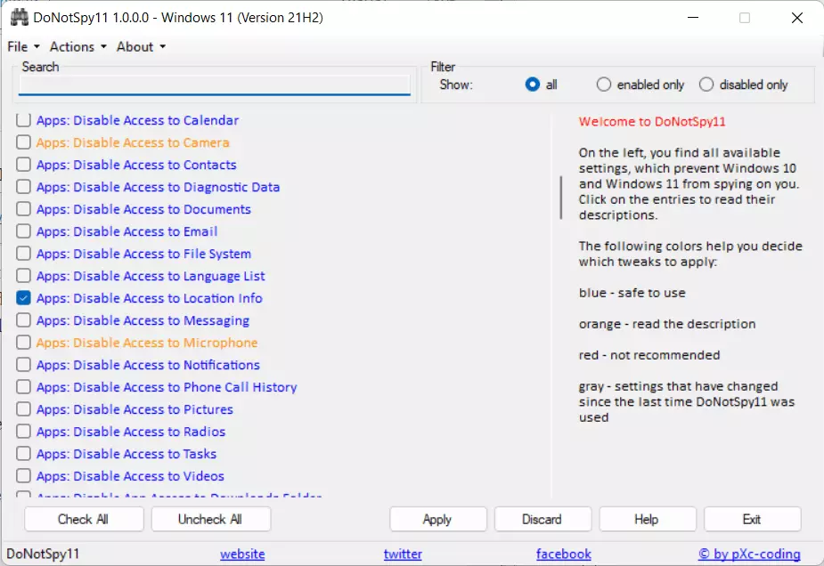 DoNotSpy11 барои Windows 11 ҳоло дастрас аст
