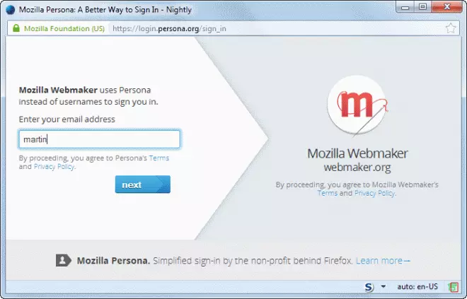mozilla persona gmail integráció