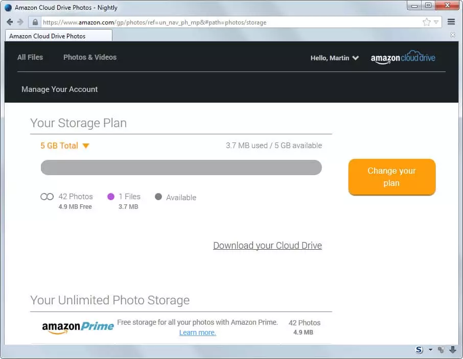 Cómo funciona el almacenamiento ilimitado de fotos de Amazon para Cloud Drive