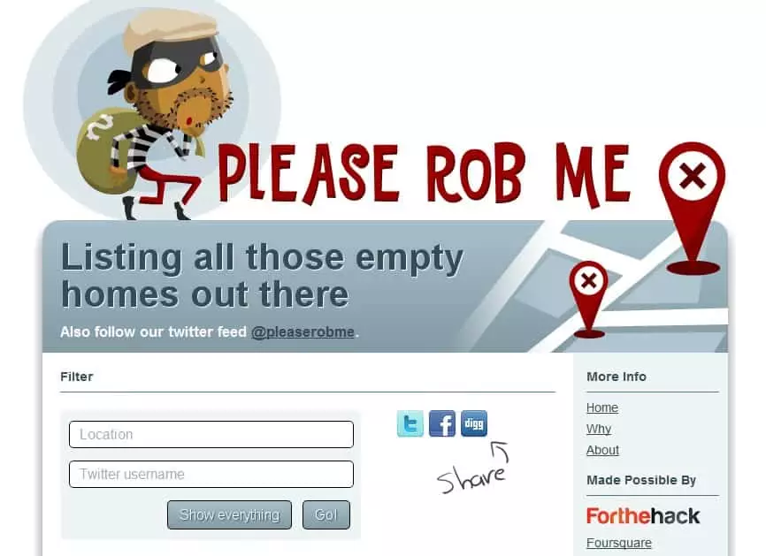 제발 Rob Me는 위치 기반 서비스의 위험을 보여줍니다 13932_1