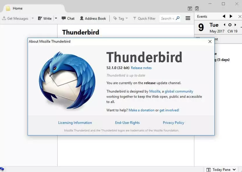 thunderbird uus kodu