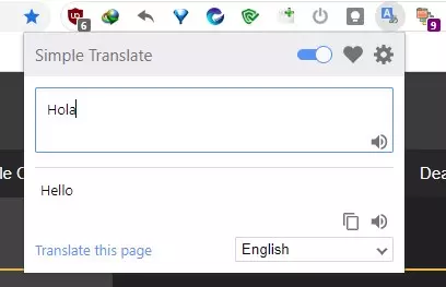 Preprosta razširitev za prevajanje za Chrome