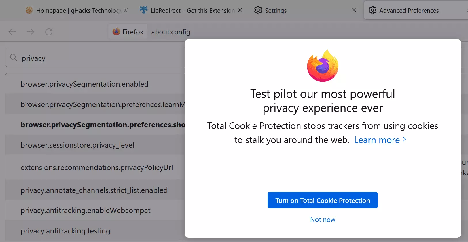 „Firefox“ visapusiška slapukų apsauga
