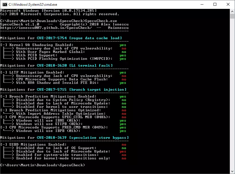 Spectre Meltdown перевірка