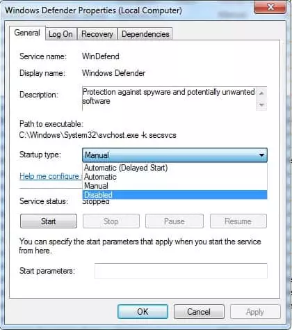 software di sicurezza di Windows