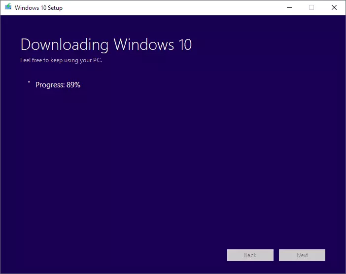 descargando windows 10