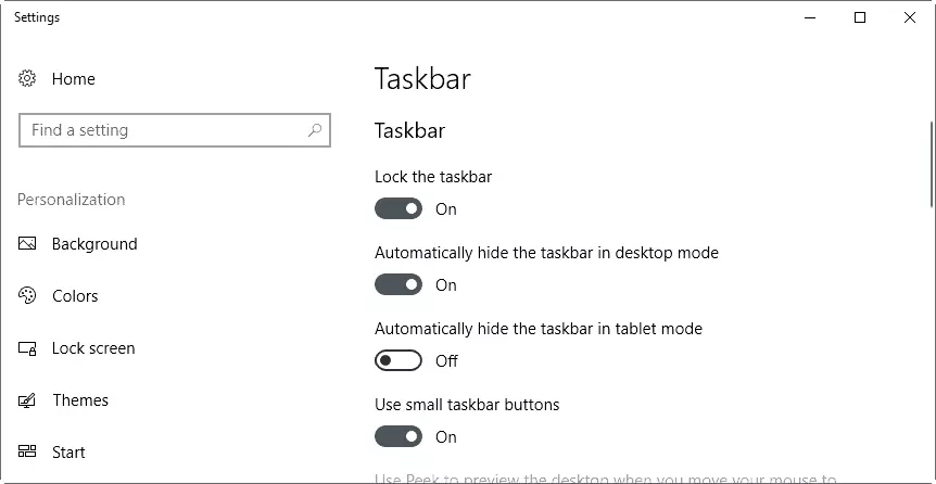 automatisch die Taskleiste im Desktop-Modus ausblenden