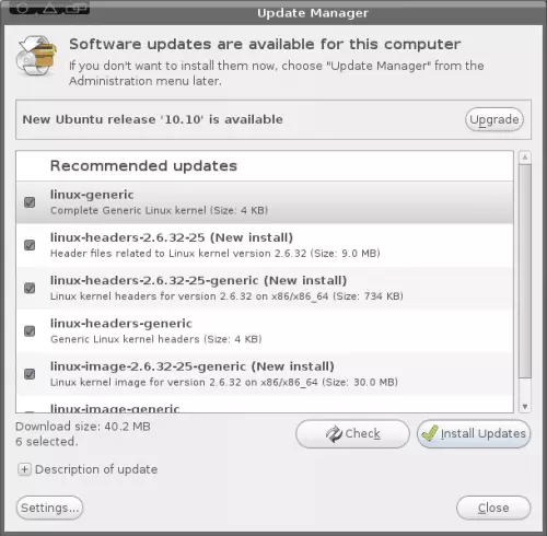 Aktualisieren Sie Ubuntu von 10.04 auf 10.10 14218_1