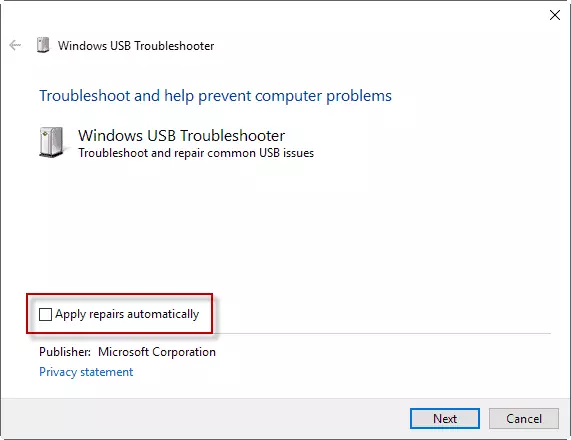 Windows USB 疑难解答