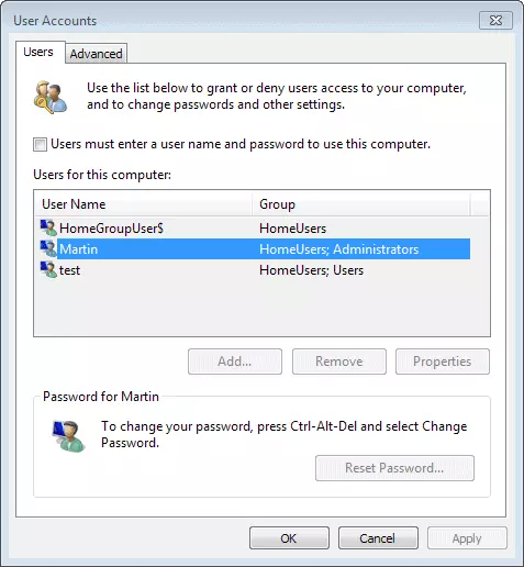 outomatiese aanmelding Windows Vista