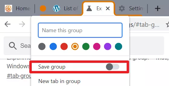 simpan grup tab