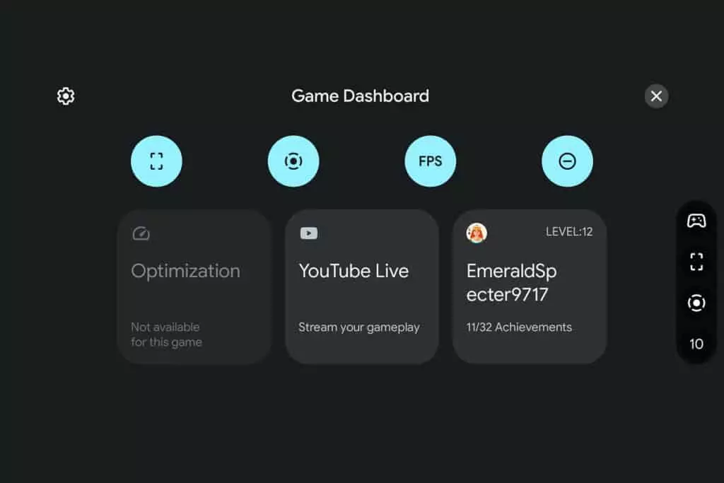 Game Dashboard ပေါင်းစည်းမှုကို Android 12 တွင် ဖွင့်ထားသည်။