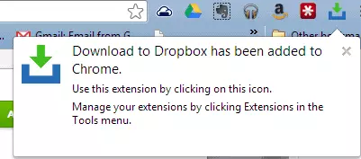 google chrome dropbox ხატის სკრინშოტი