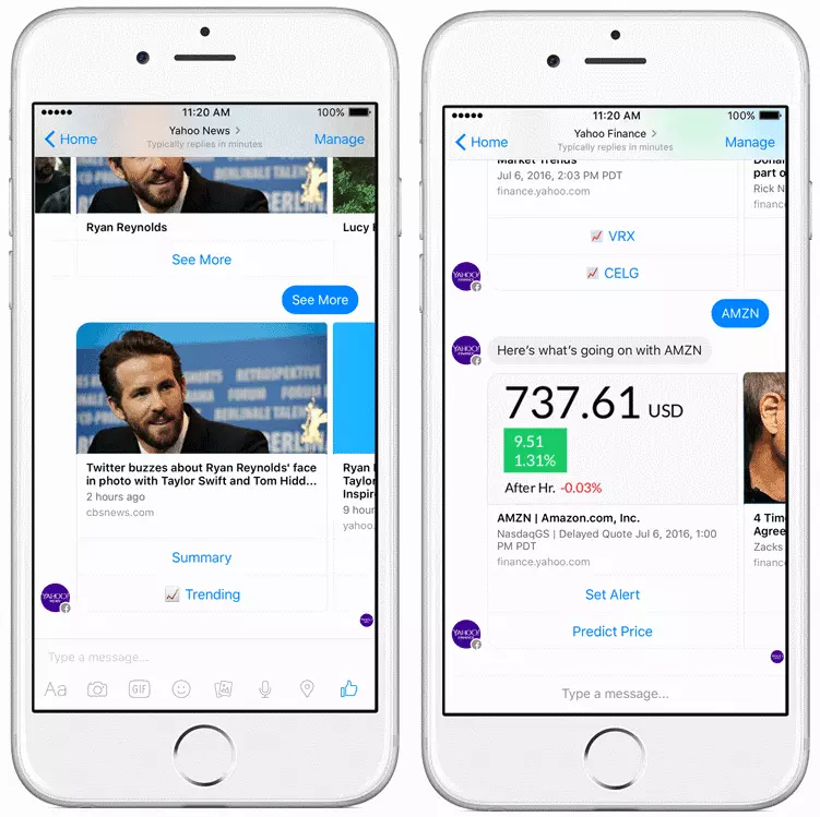 Inilunsad ng Yahoo ang mga bot ng Facebook Messenger
